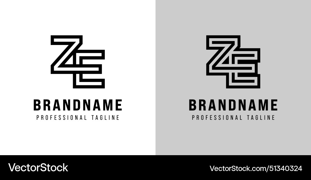 Letters ze monogram logo suitable for any Vector Image