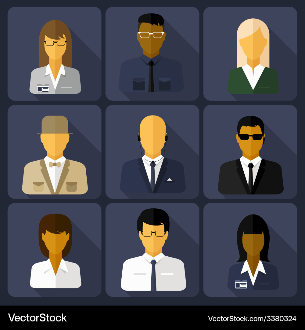 Modern Business Avatars Set Royalty Free Vector Image