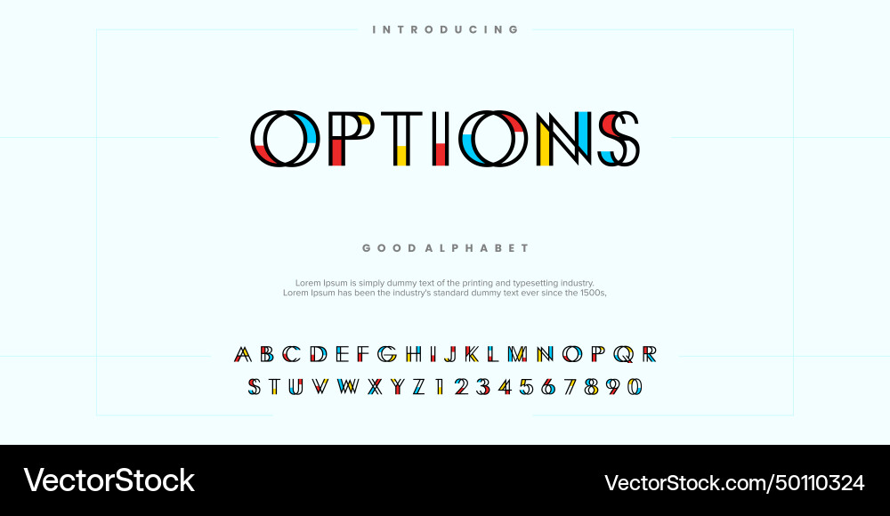 Options modern abstract digital alphabet font Vector Image