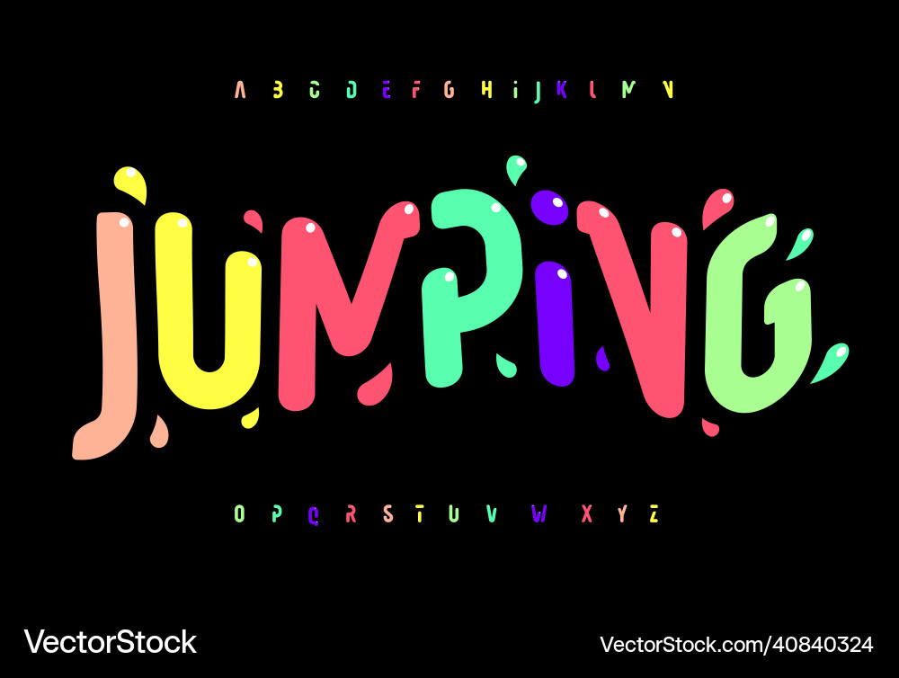 Organic rounded font high alphabet smooth tall Vector Image