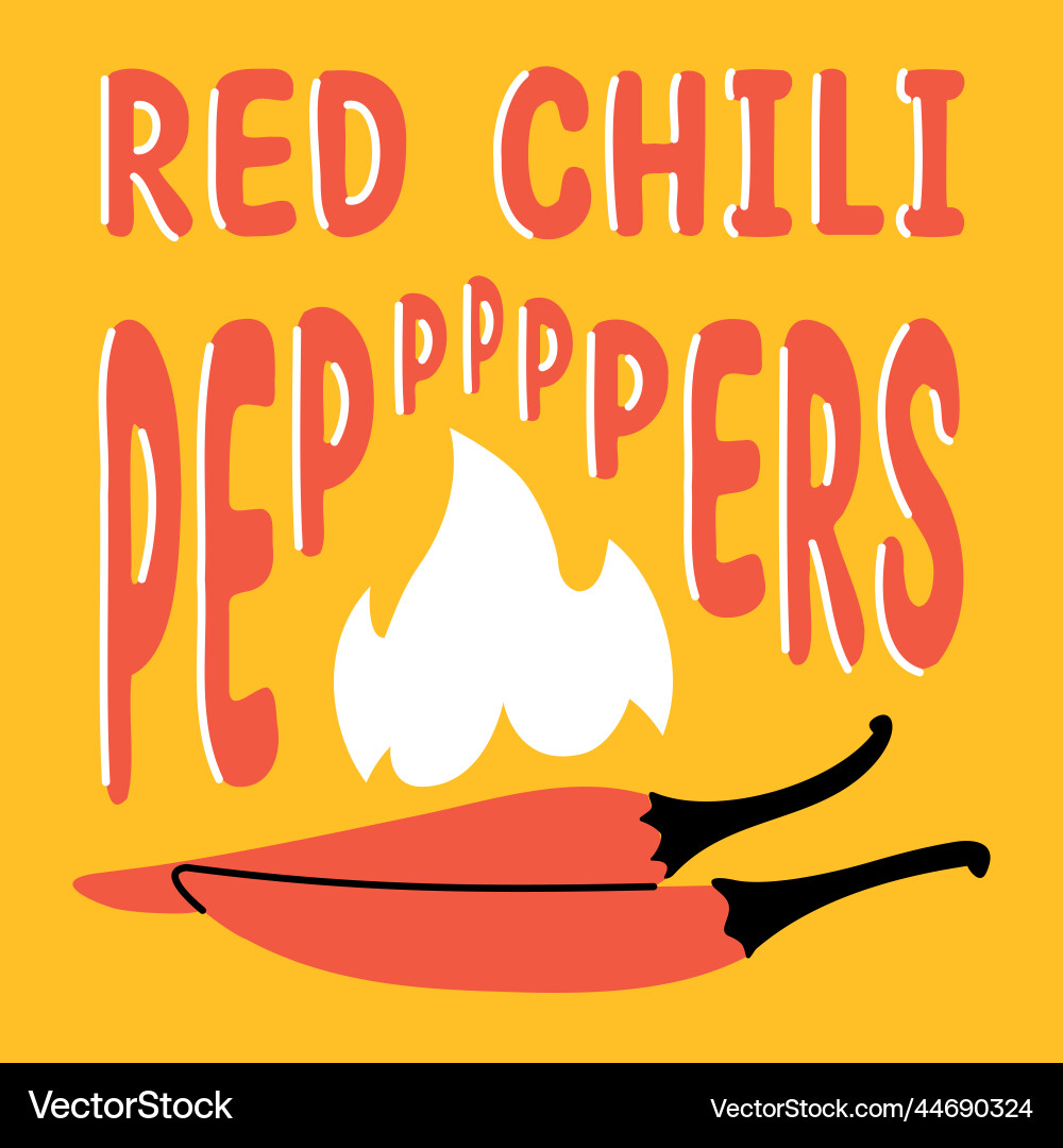 Red hot chili peppers - typography poster Vector Image
