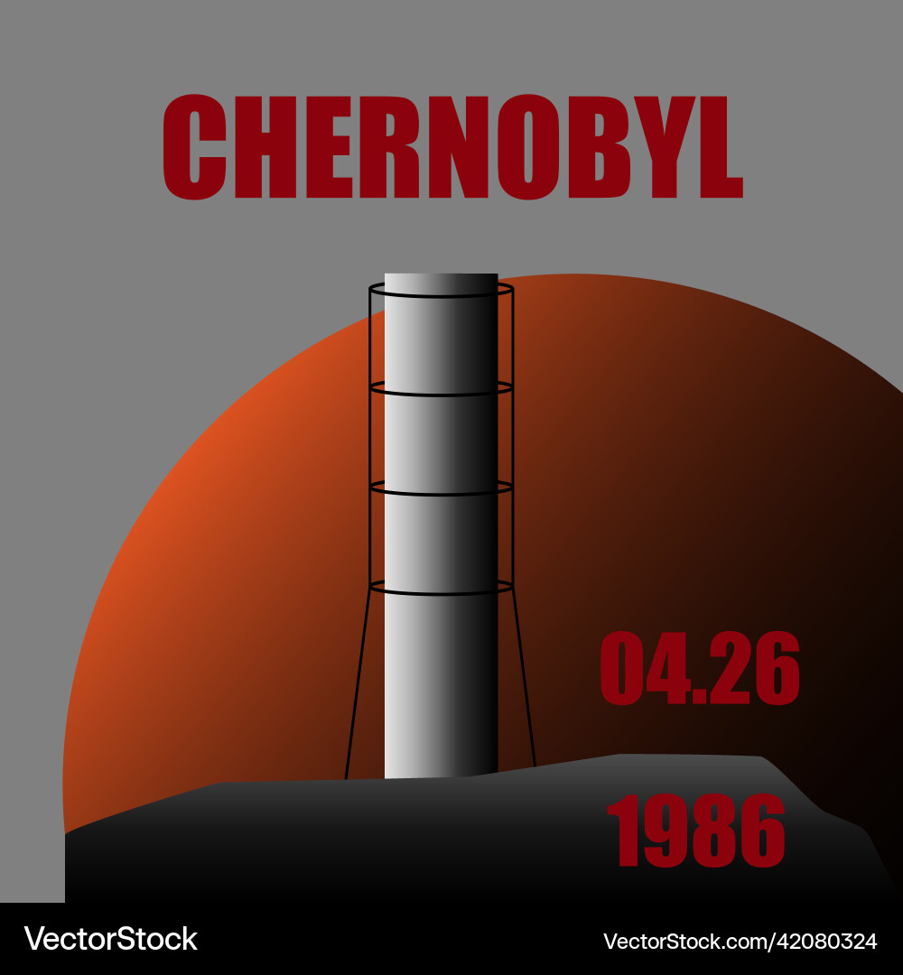 Red text chernobyl 1986 0426 Royalty Free Vector Image