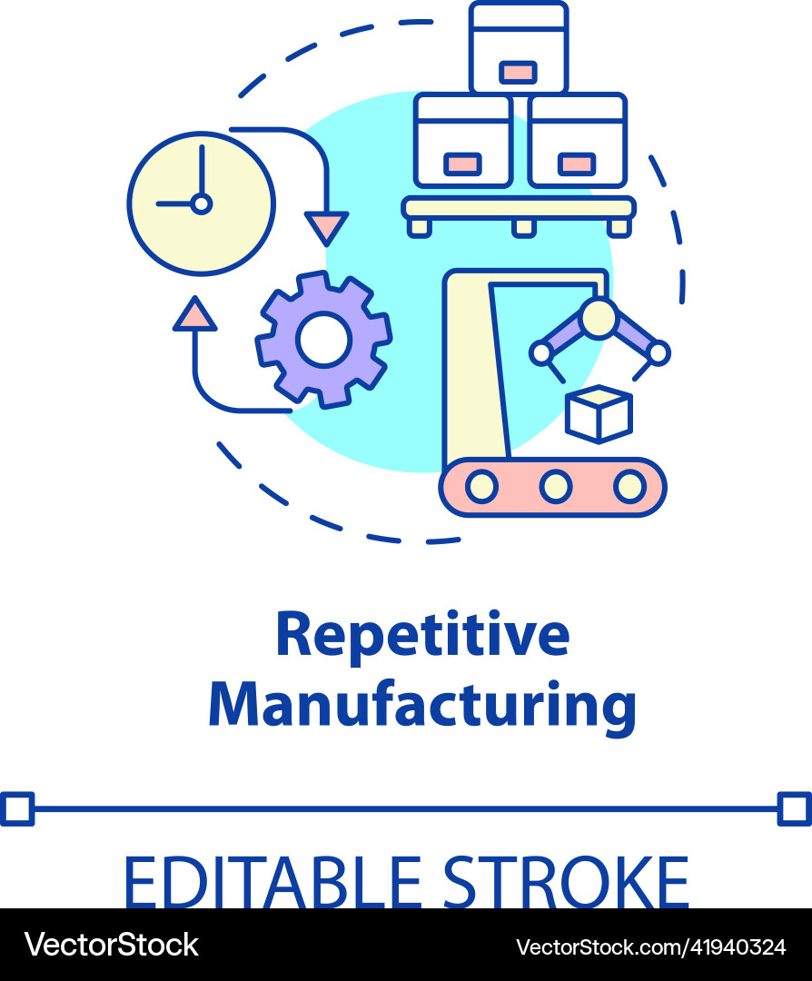 Repetitive manufacturing concept icon Royalty Free Vector