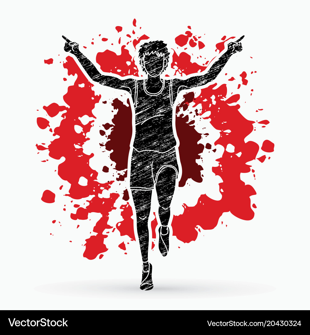 Runner jogger athletic running winner Royalty Free Vector