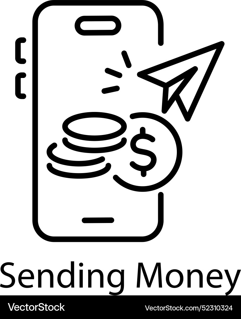 Sending money Royalty Free Vector Image - VectorStock