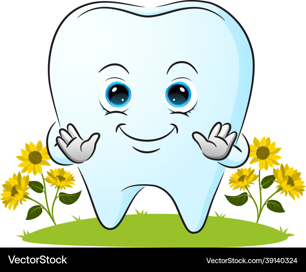Tooth is smiling with the happy face Royalty Free Vector