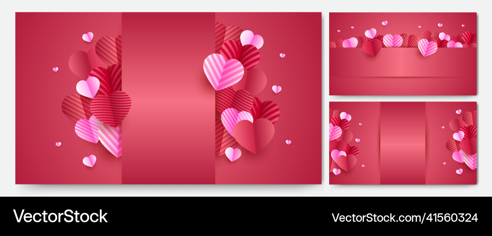 Valentines day love banner background gradient Vector Image