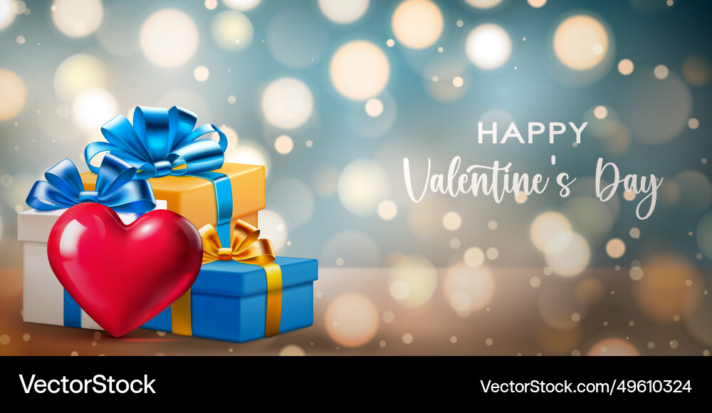 Valentines day with gift boxes Royalty Free Vector Image
