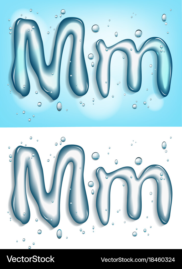 Water typeface Royalty Free Vector Image - VectorStock