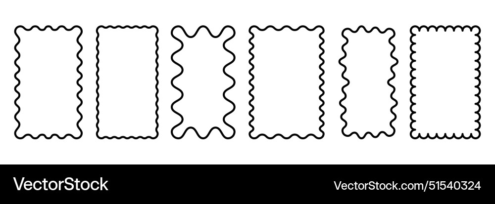 Wavy Zigzag Frame Set Royalty Free Vector Image