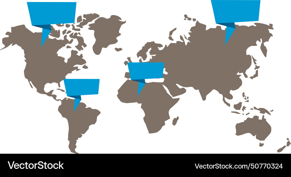 World map with callout blank infographic Vector Image