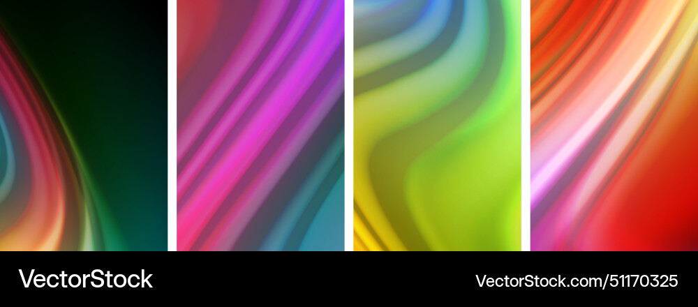 A set of colorful waves on white background Vector Image