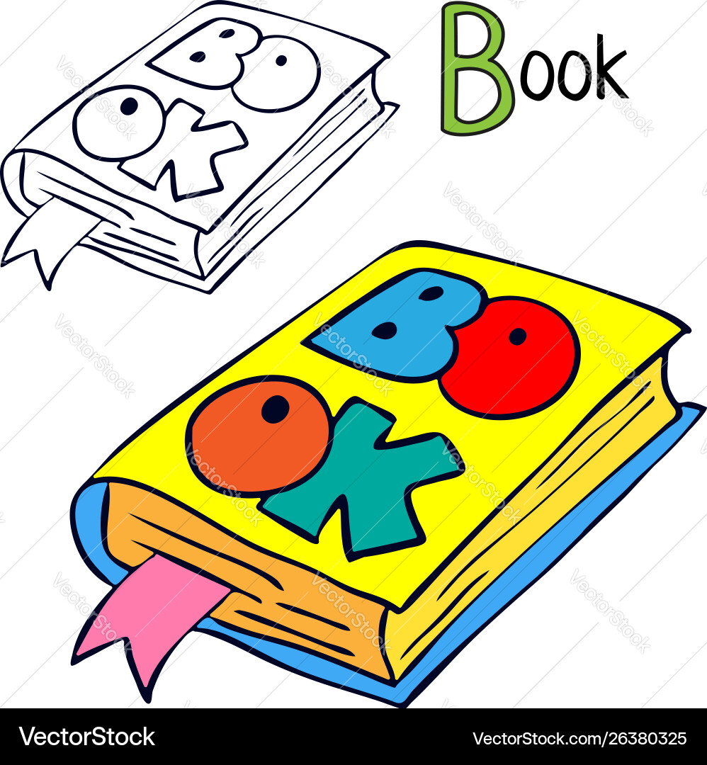 Book coloring page Royalty Free Vector Image - VectorStock