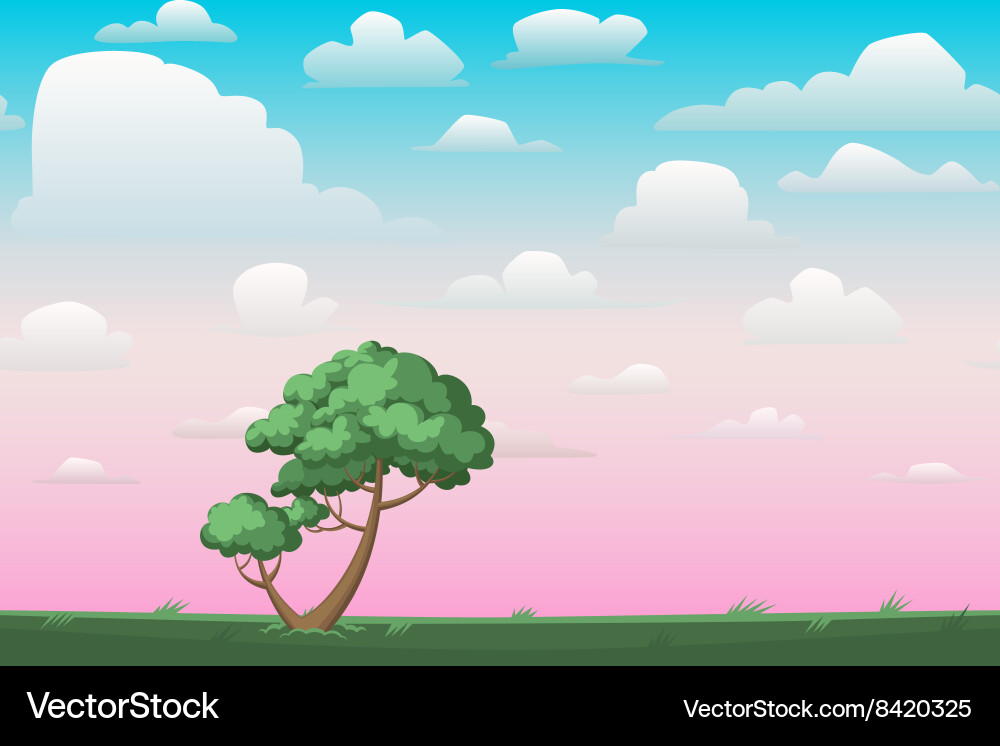 Cartoon nature seamless horizontal landscape Vector Image