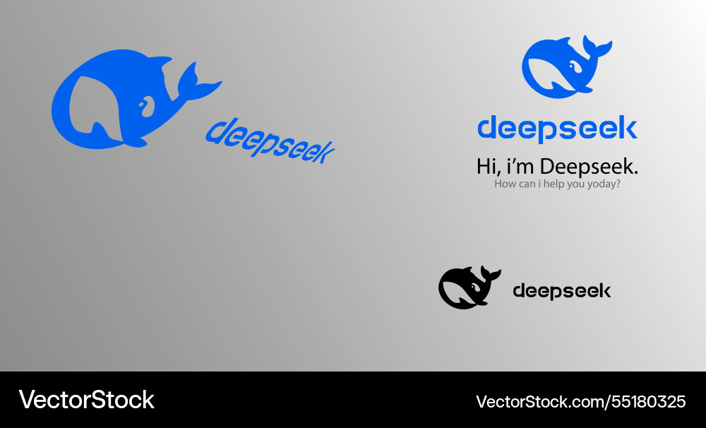 Deepseek künstliche Intelligenz Deepseek ai app Vektorbild
