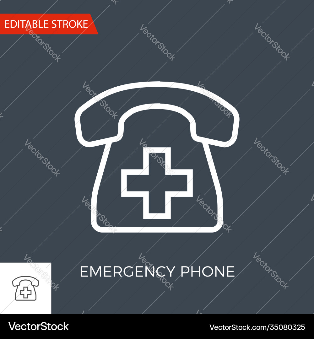 Emergency phone icon Royalty Free Vector Image