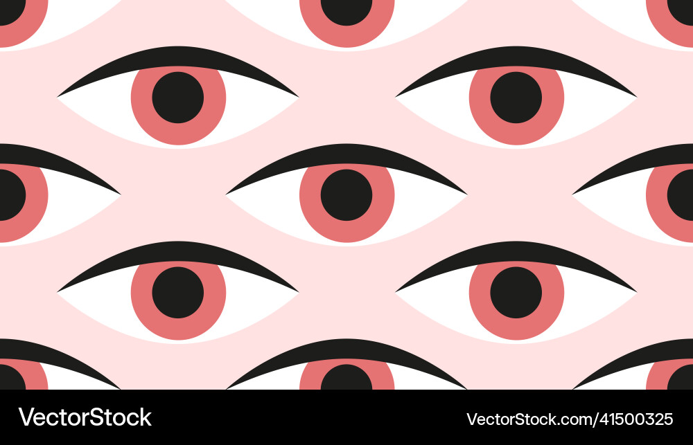 Eyeball seamless pattern in vintage style Vector Image