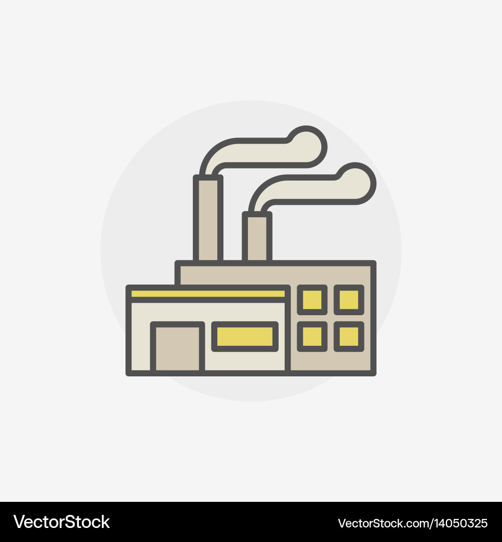 Factory building colored icon Royalty Free Vector Image