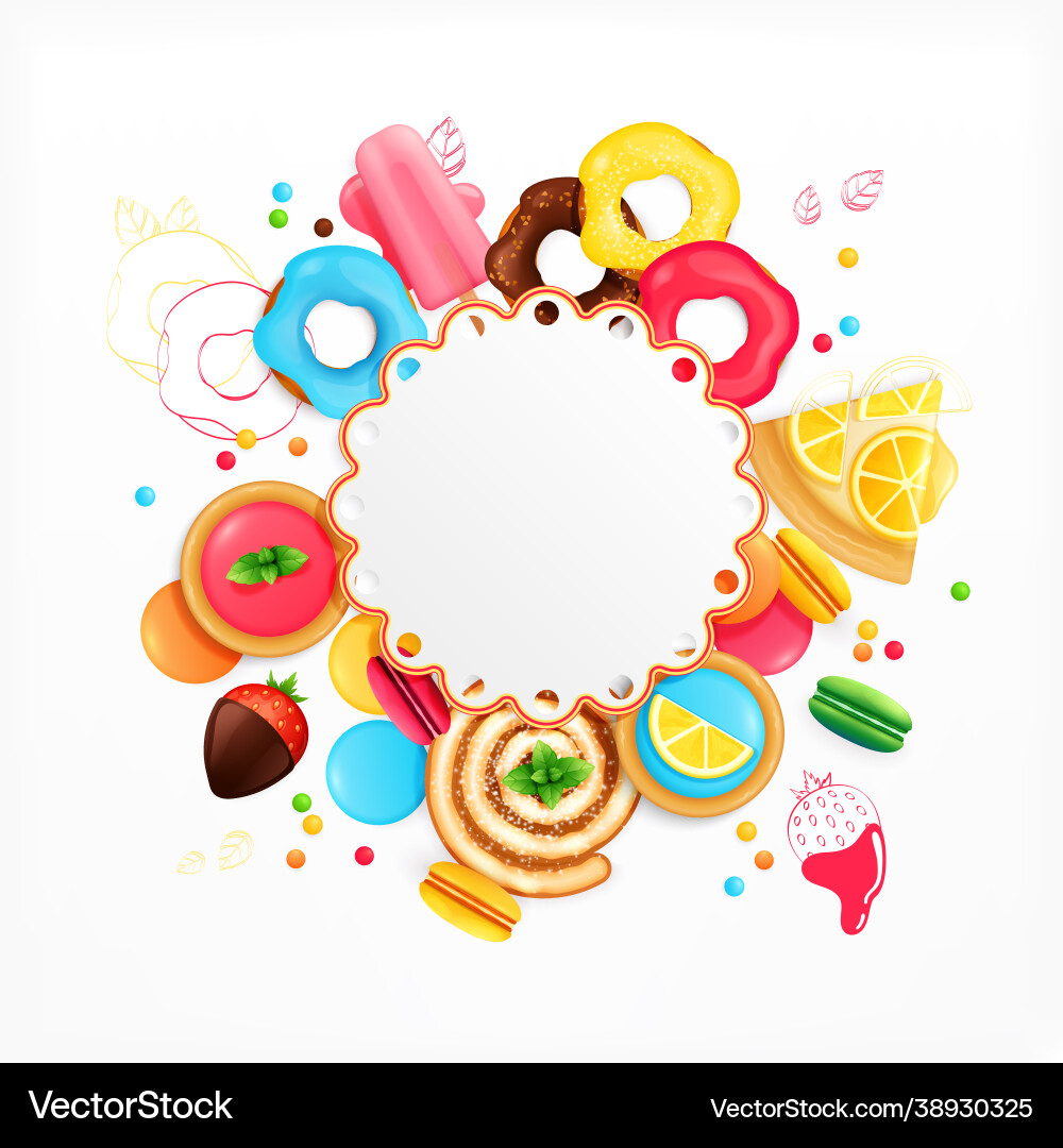 Festive Dessert Background - Sweets & Treats Vector Image