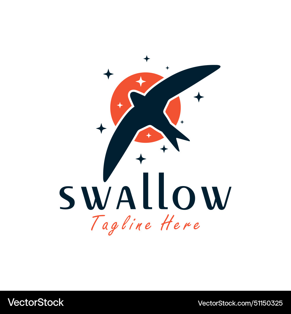 Flying swallow bird logo Royalty Free Vector Image