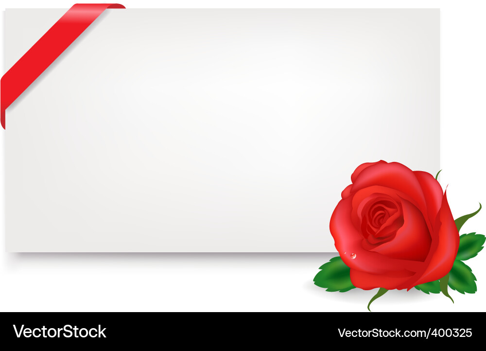 Gift tag with rose Royalty Free Vector Image - VectorStock