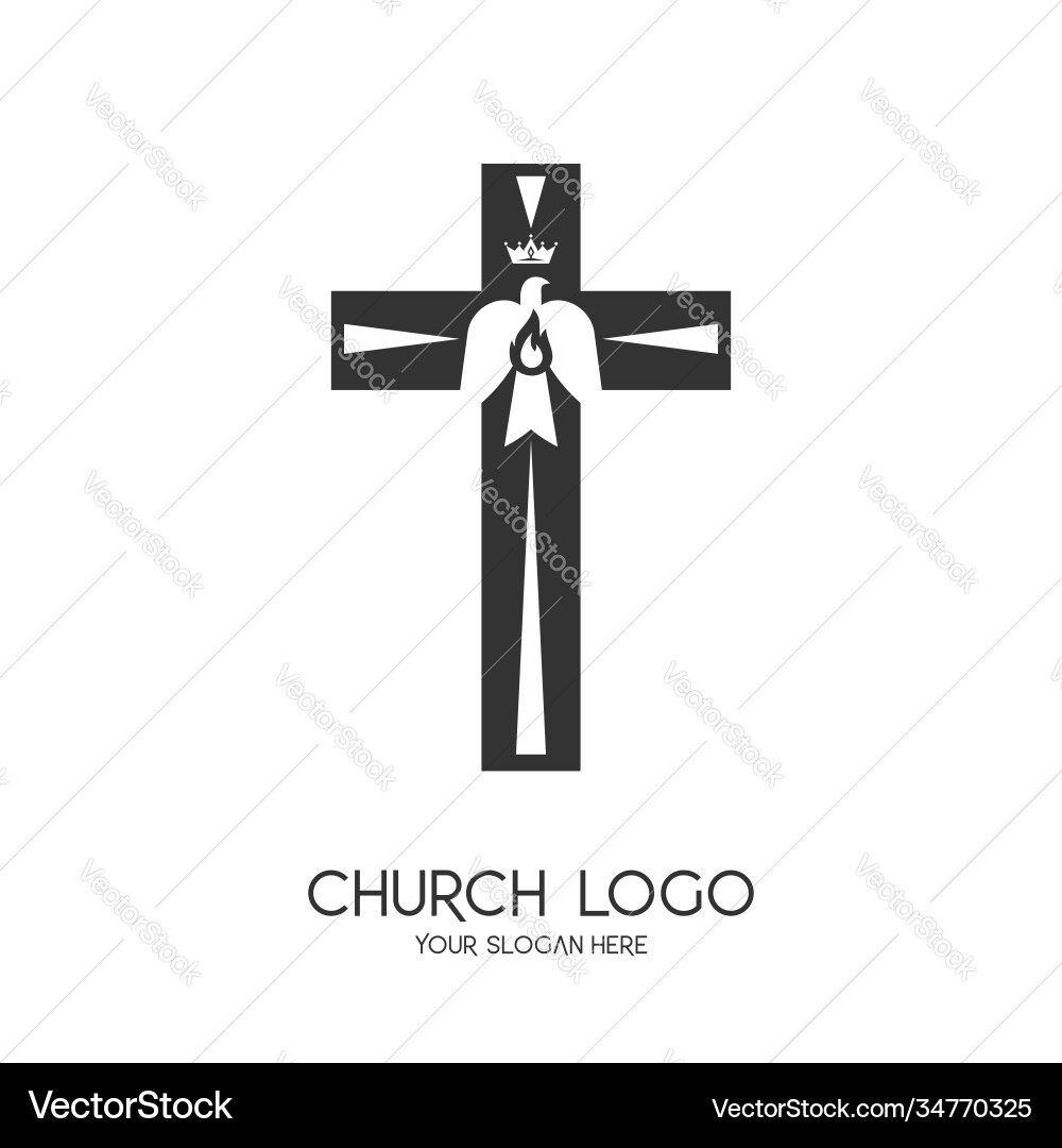 Kirchenlogo christliche Symbole Lizenzfreies Vektorbild
