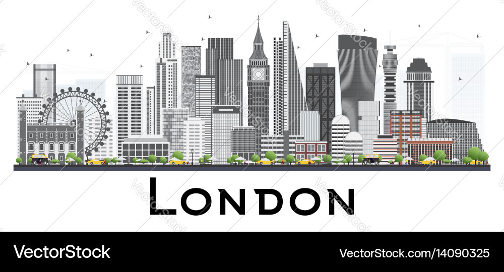 London skyline with gray buildings Royalty Free Vector Image