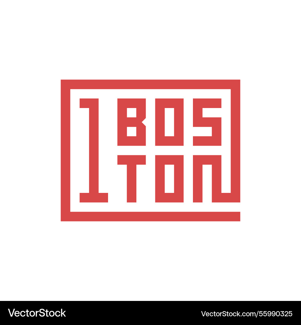 One boston lettering logo Royalty Free Vector Image