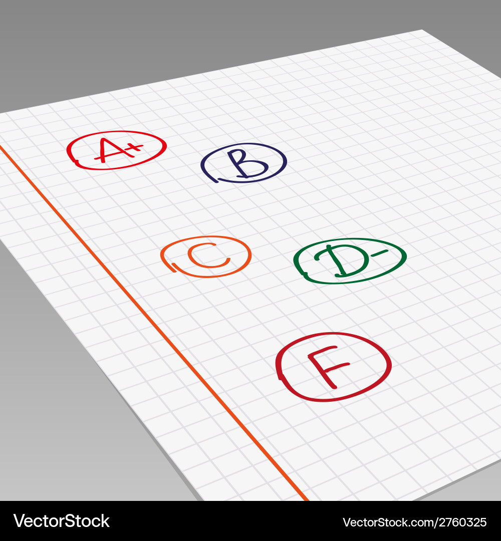 School Grades and Marking Royalty Free Vector Image
