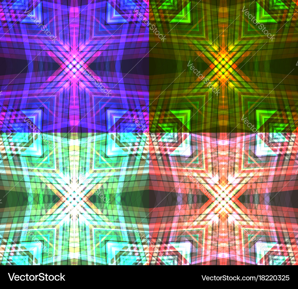 Set of neon tribal textures Royalty Free Vector Image