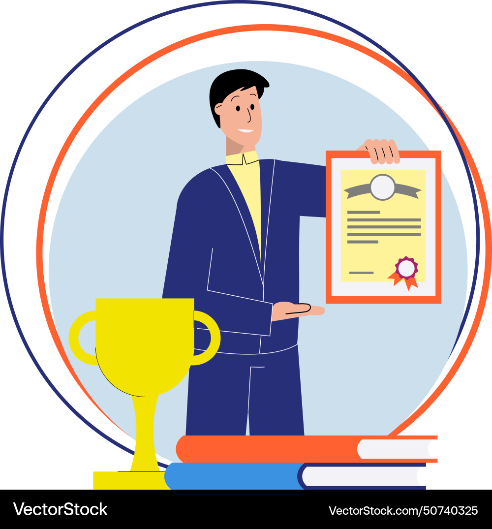 Tutor flat composition Royalty Free Vector Image