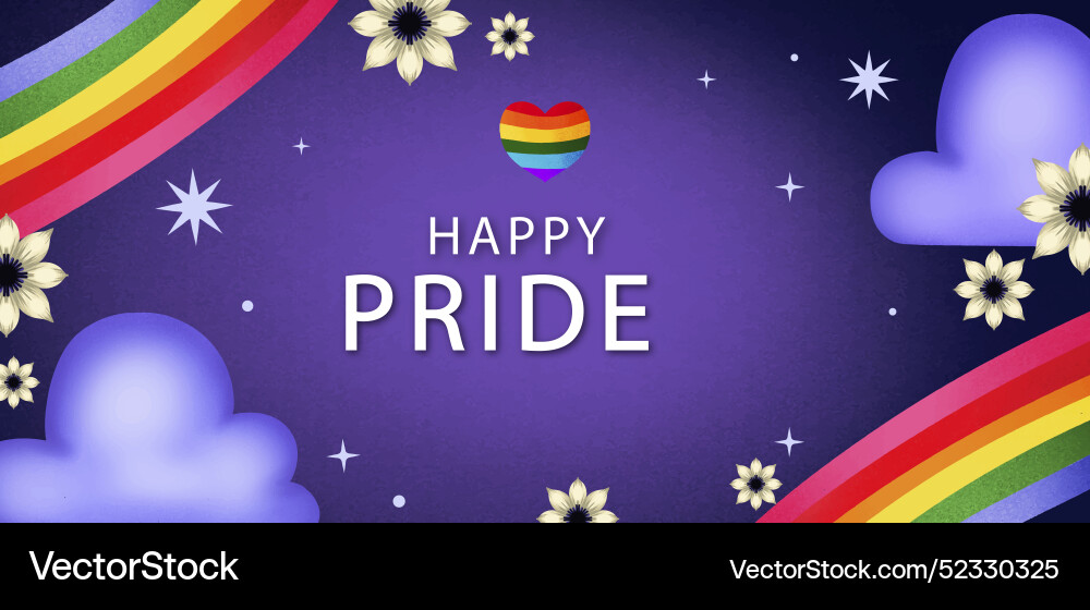 Watercolor pride month lgbt horizontal banner Vector Image