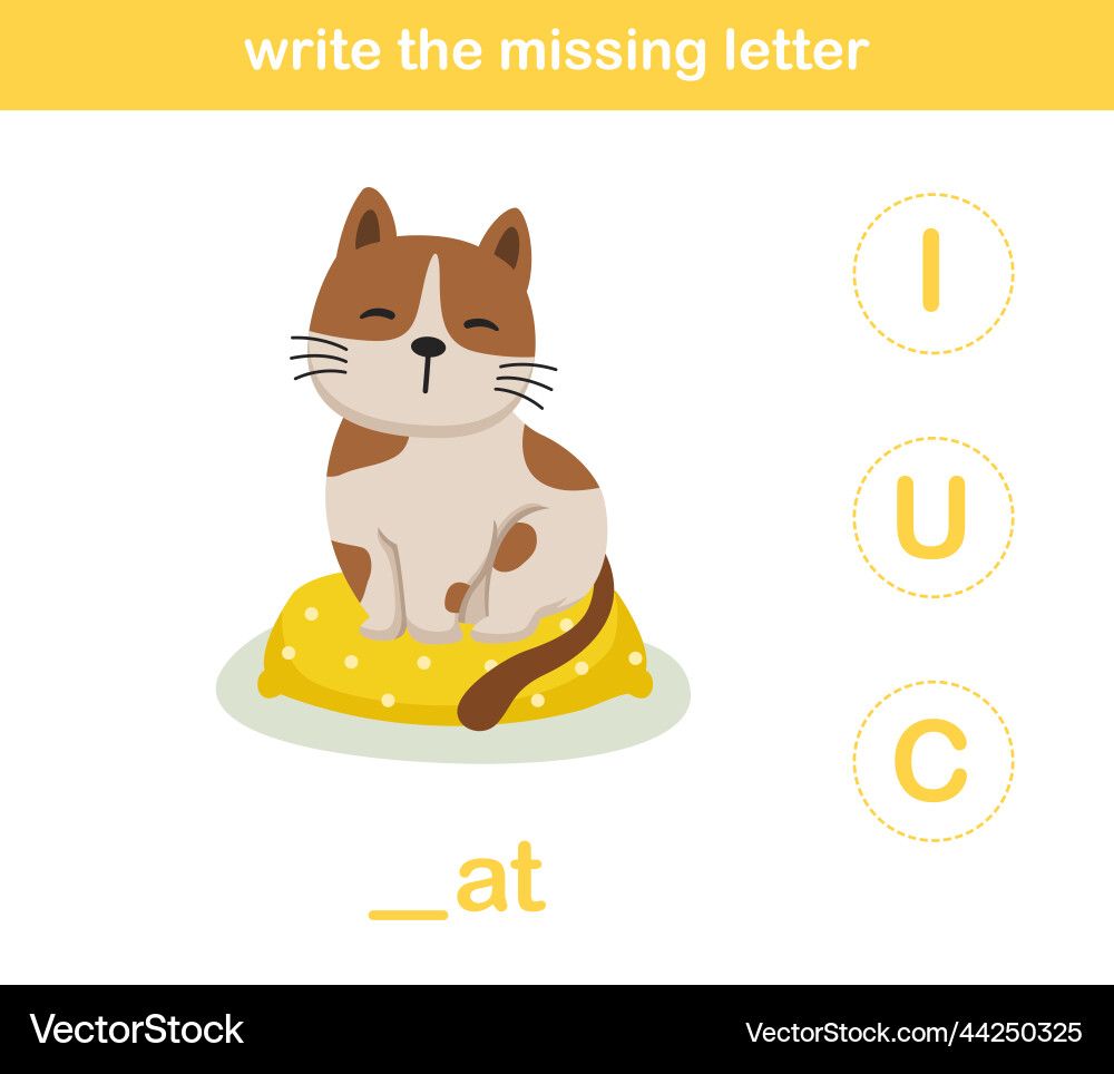 Write the missing letter Royalty Free Vector Image