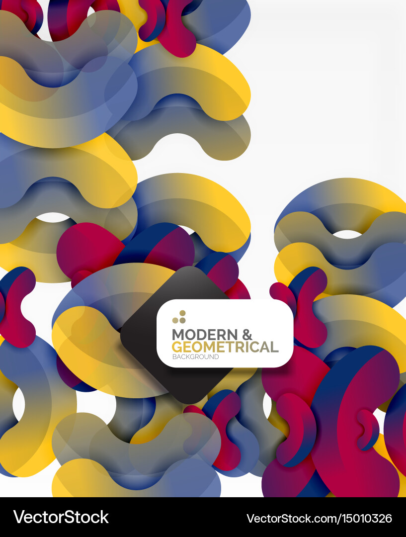 Abstract color geometric round shapes on white Vector Image