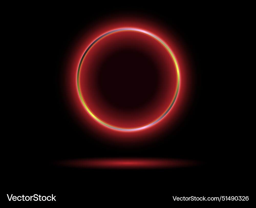 Abstract studio with red neon glowing circle Vector Image