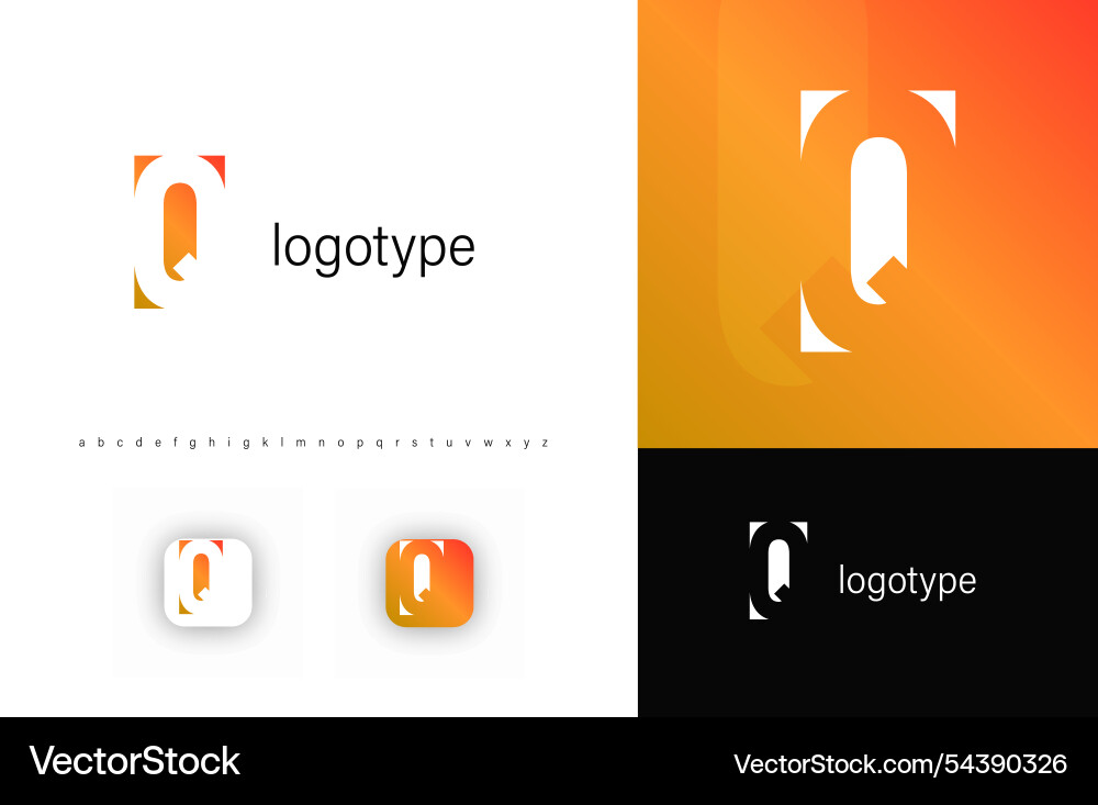 Angular Monogram Letter Q Logo Royalty Free Vector Image