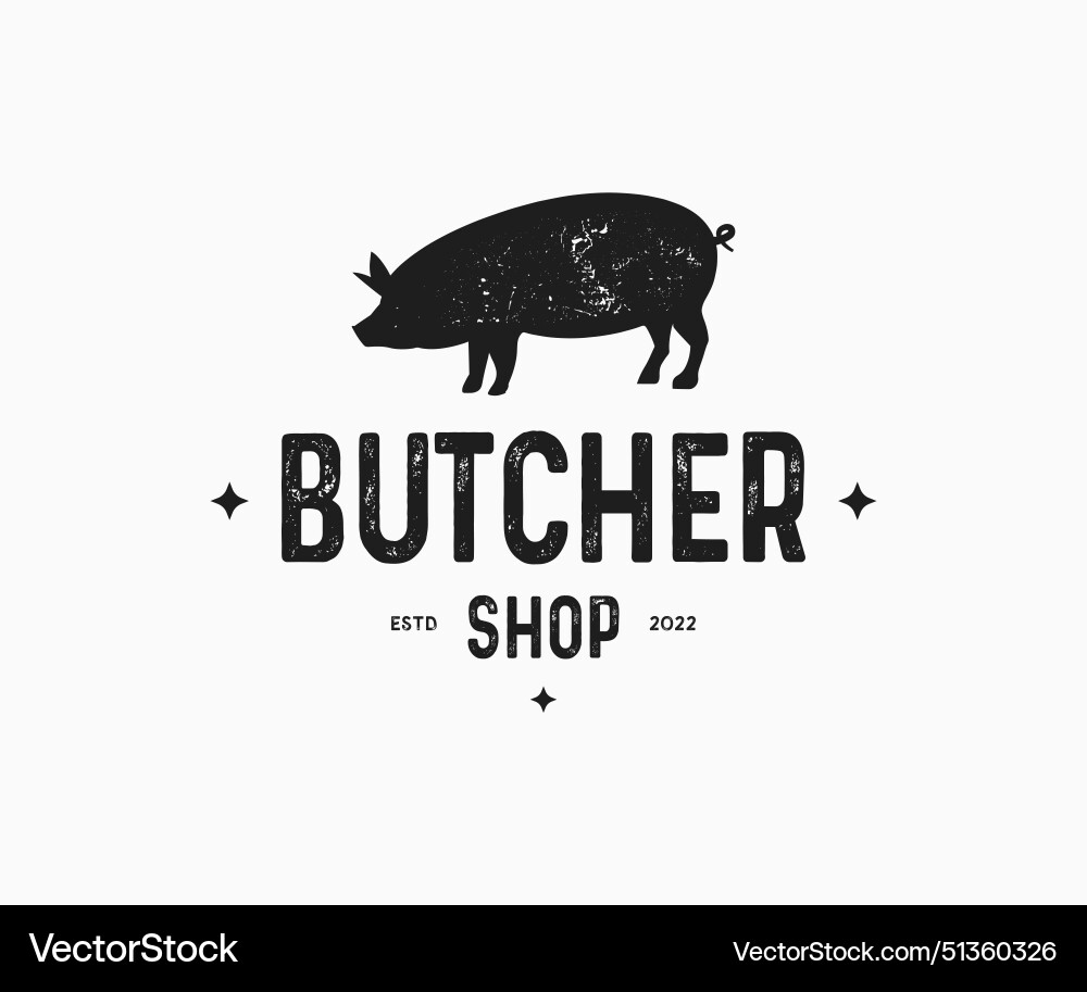Butchery shop logo design template Royalty Free Vector Image