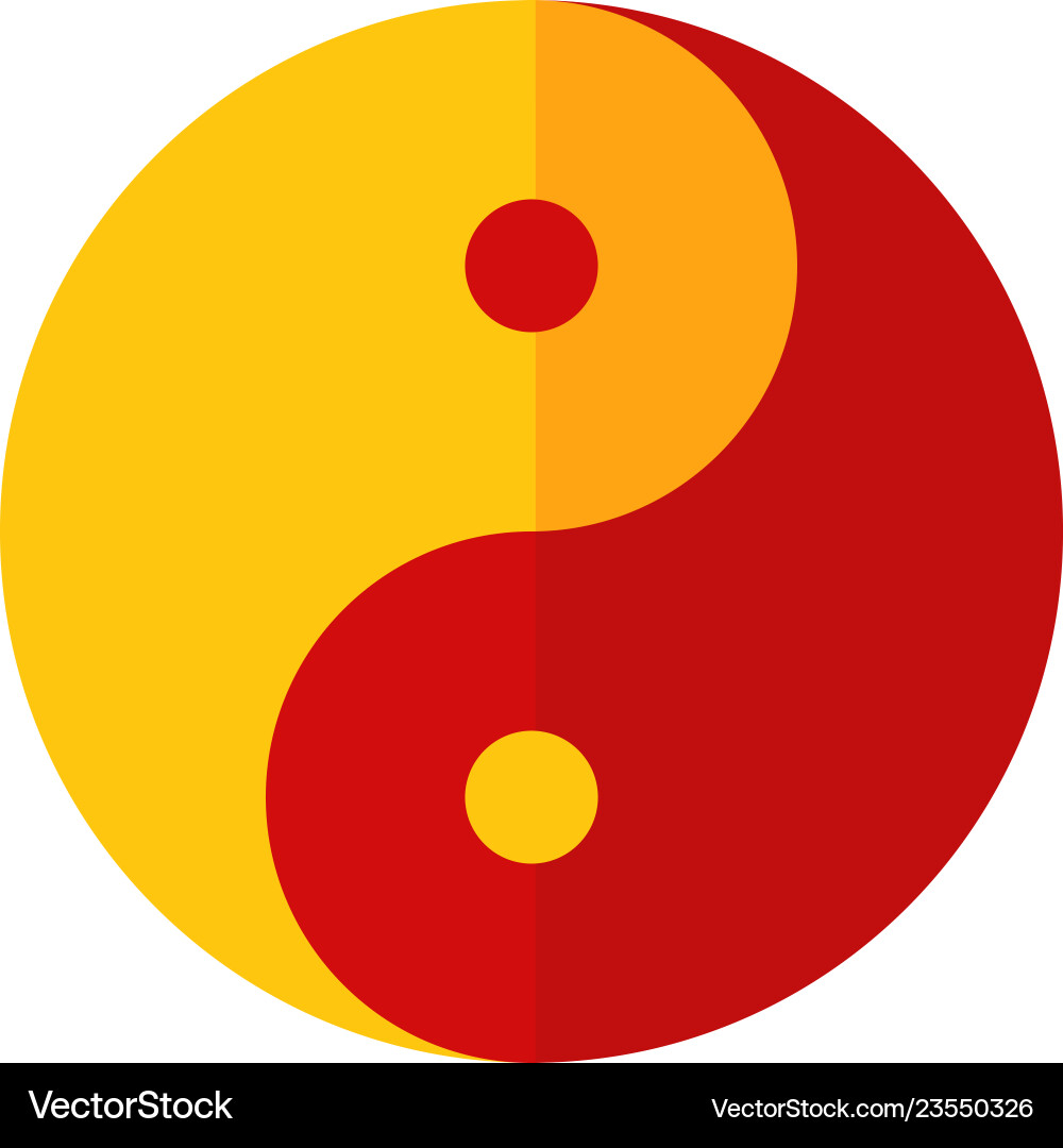 Chinese new year yinyan icon flat Royalty Free Vector Image