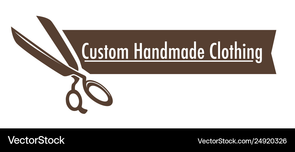 Custom handmade clothing isolated icon scissors Vector Image