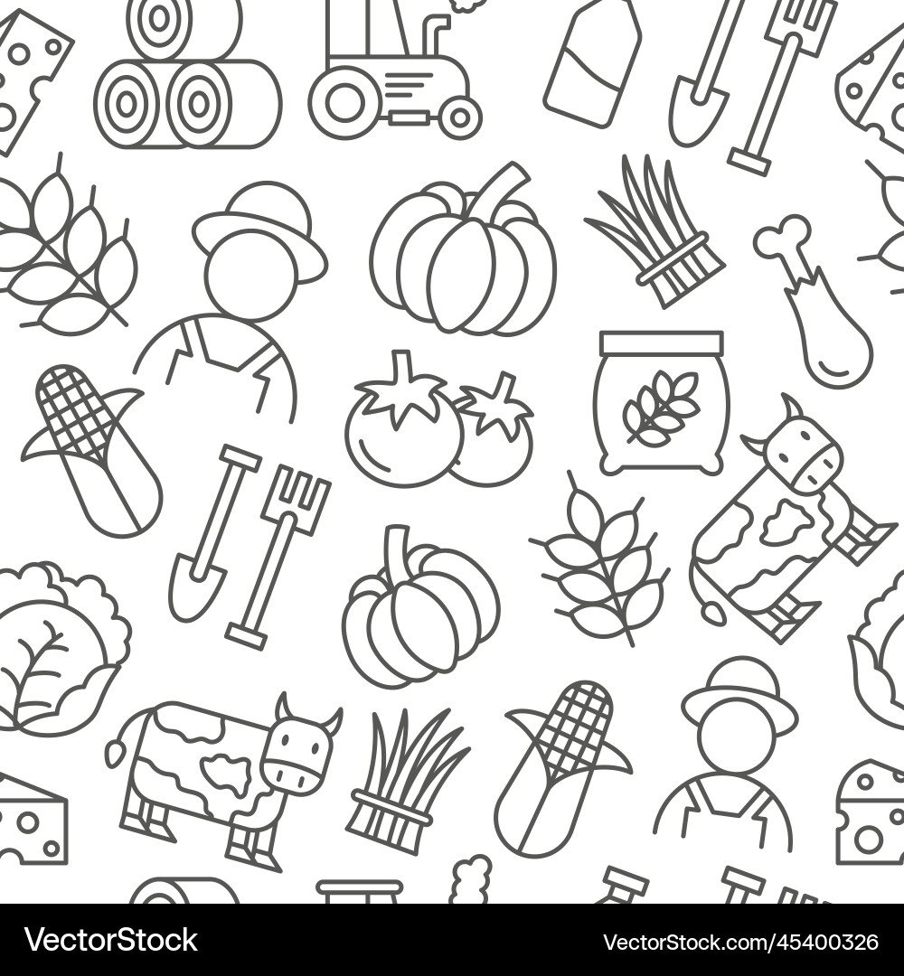 Farm icon pattern agriculture tractor farmer Vector Image