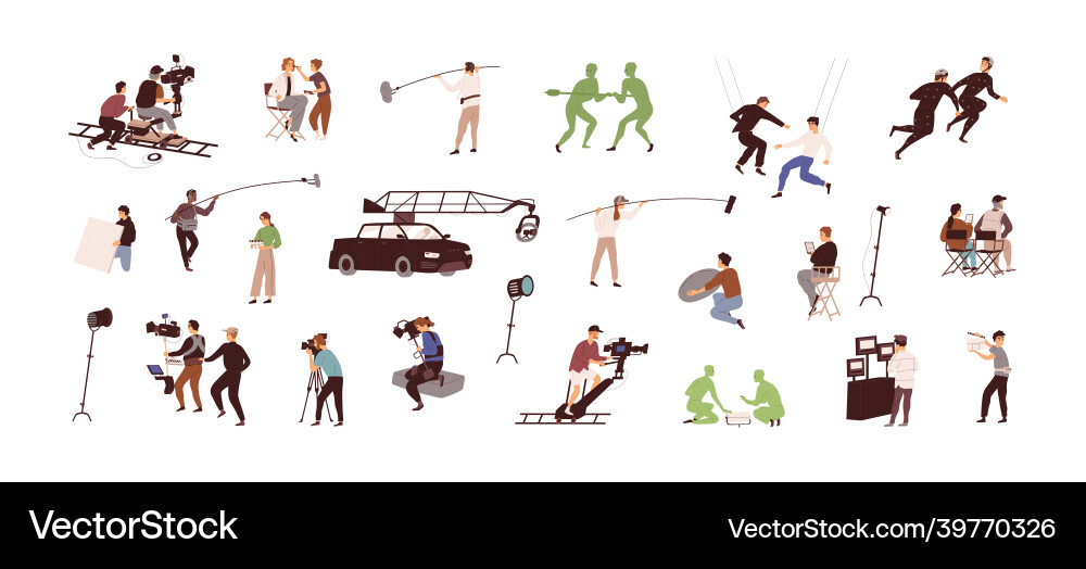 Film Crew - Directors & Actors Royalty Free Vector Image