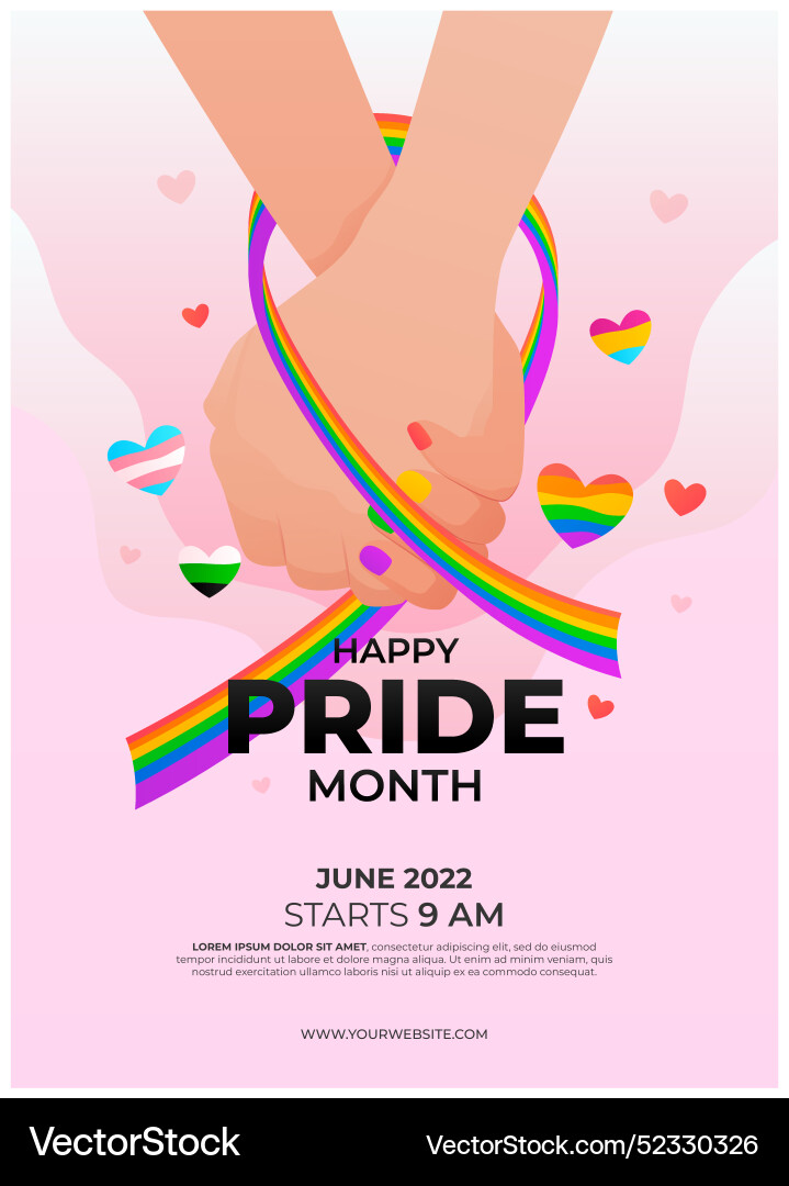 Gradient pride month lgbt vertical poster template