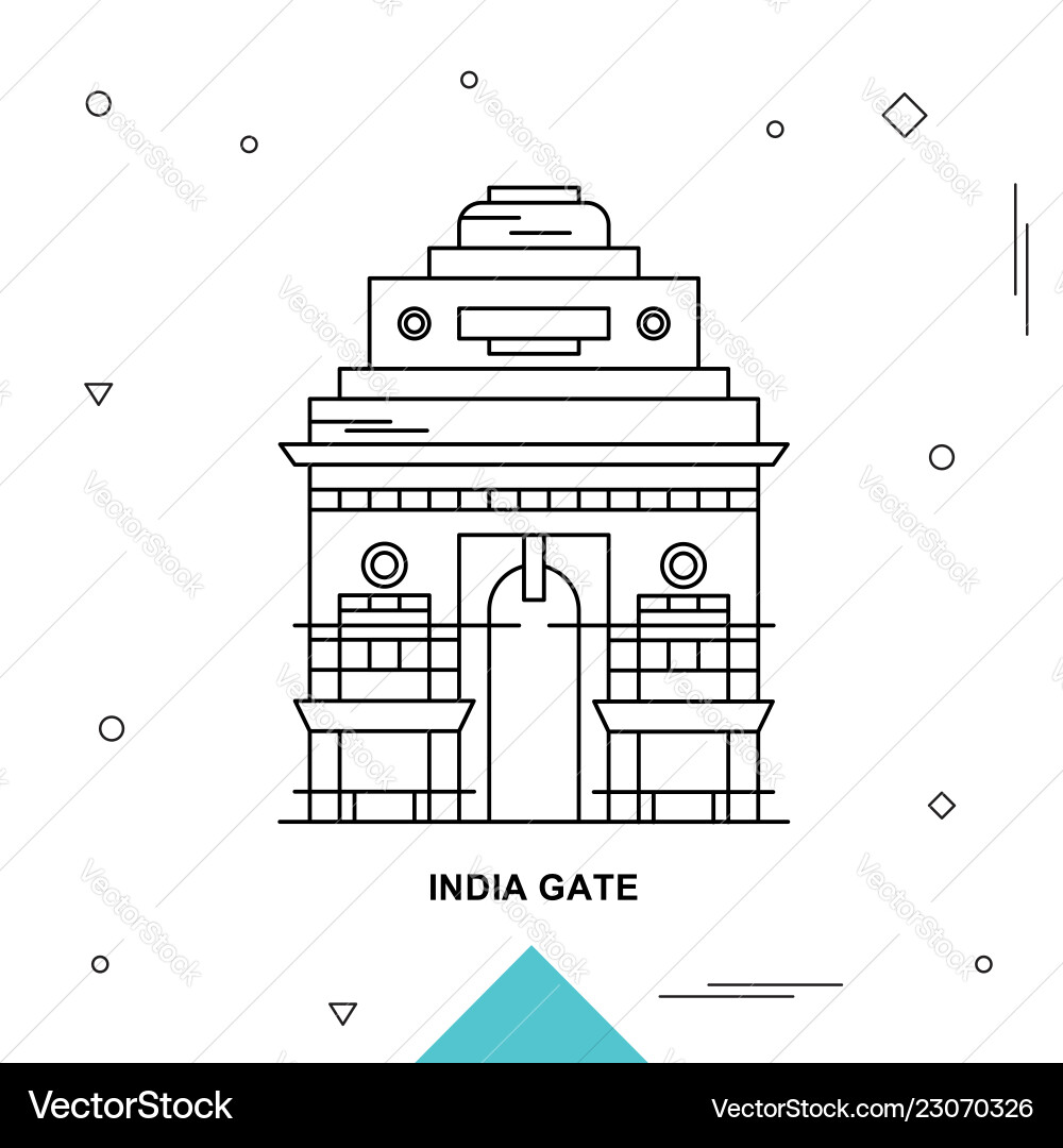 India gate Royalty Free Vector Image - VectorStock