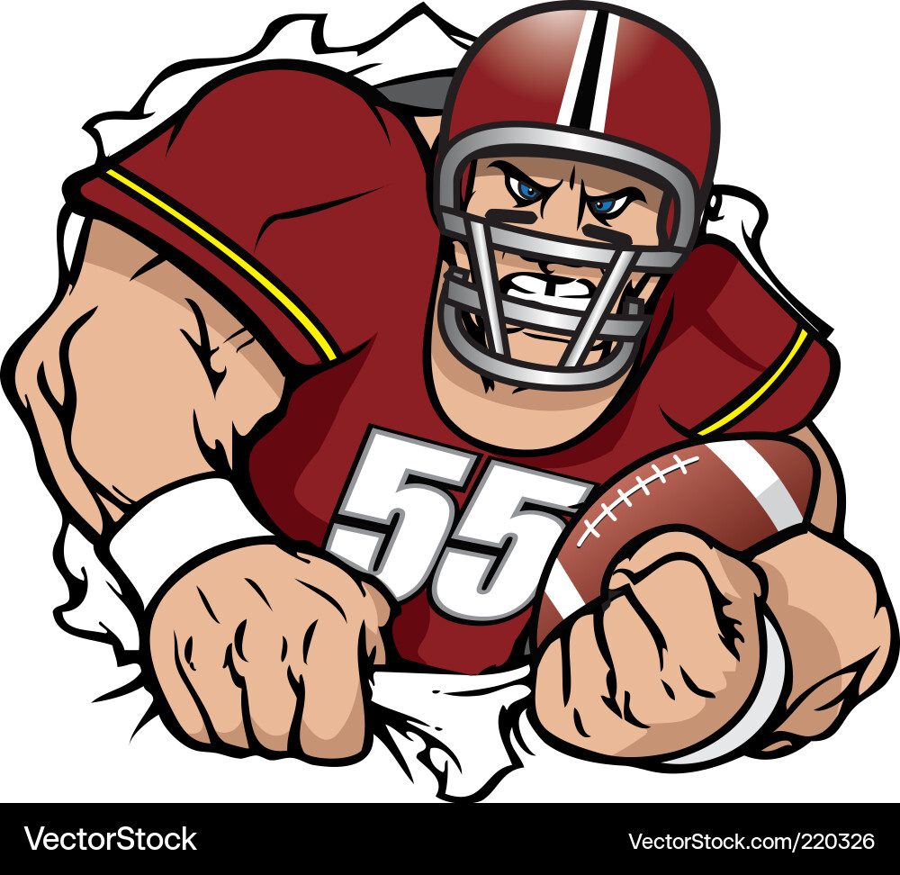 Intense Football Linebacker Royalty Free Vector Image