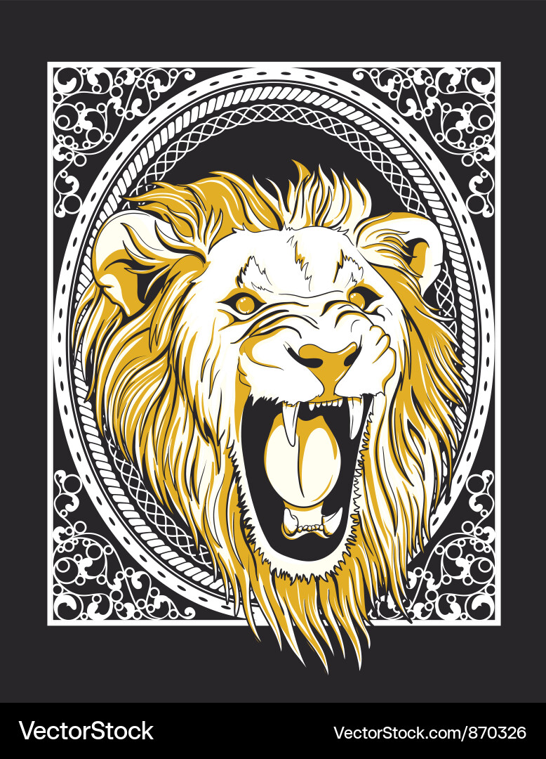Lion Head Frame Vintage Style Royalty Free Vector Image