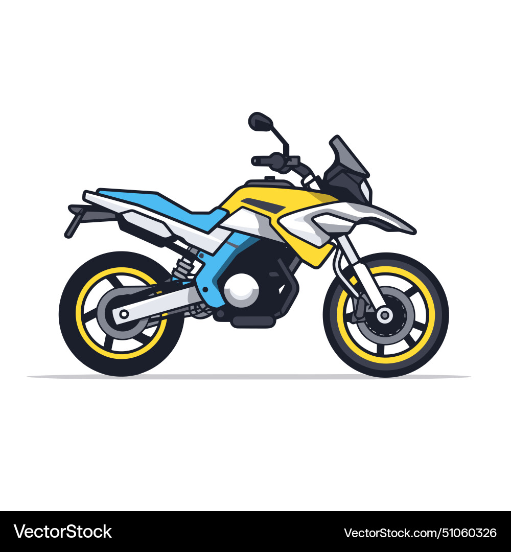 Modern blue motorcycle icon design flat Royalty Free Vector