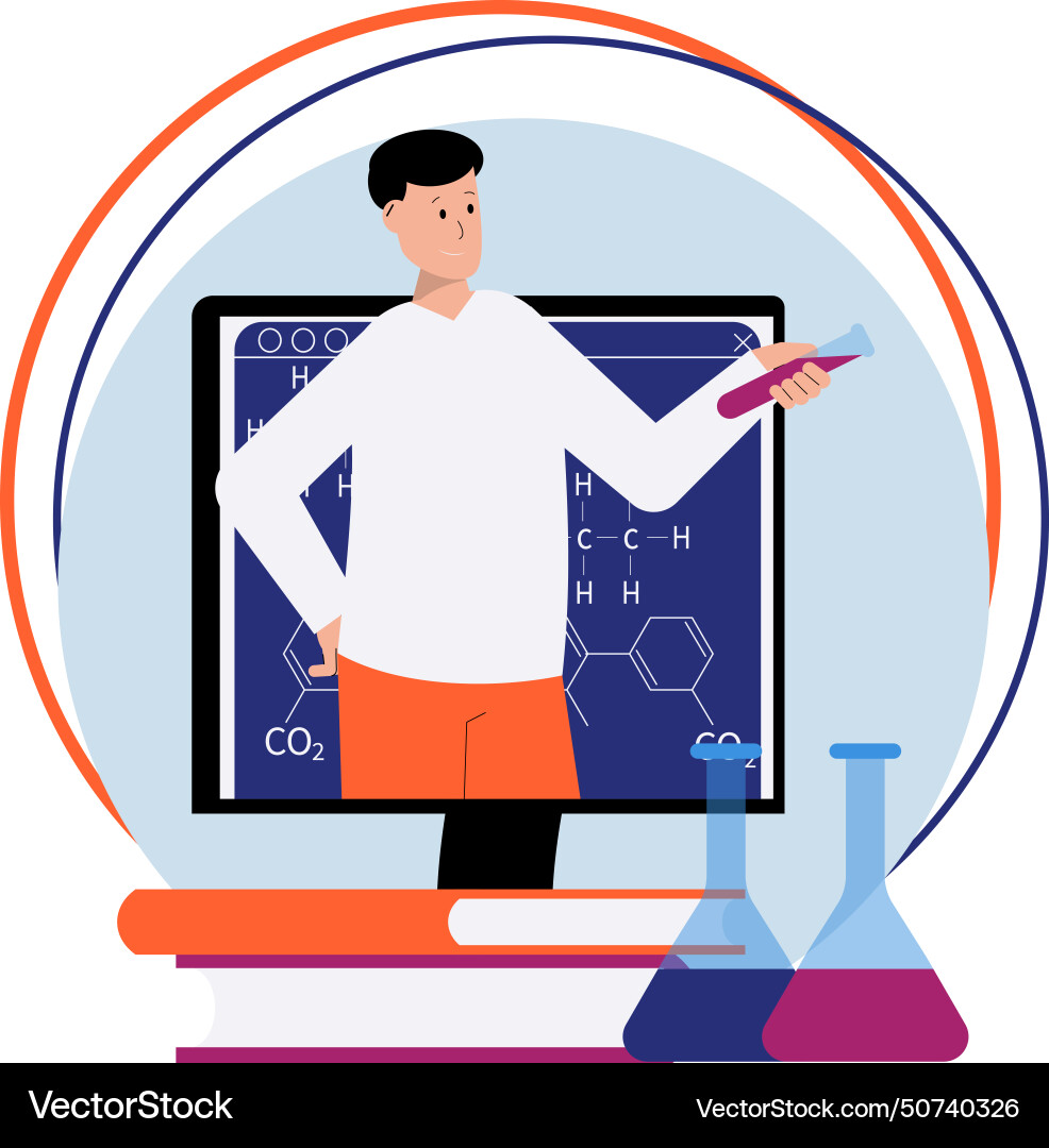 Online lesson composition Royalty Free Vector Image