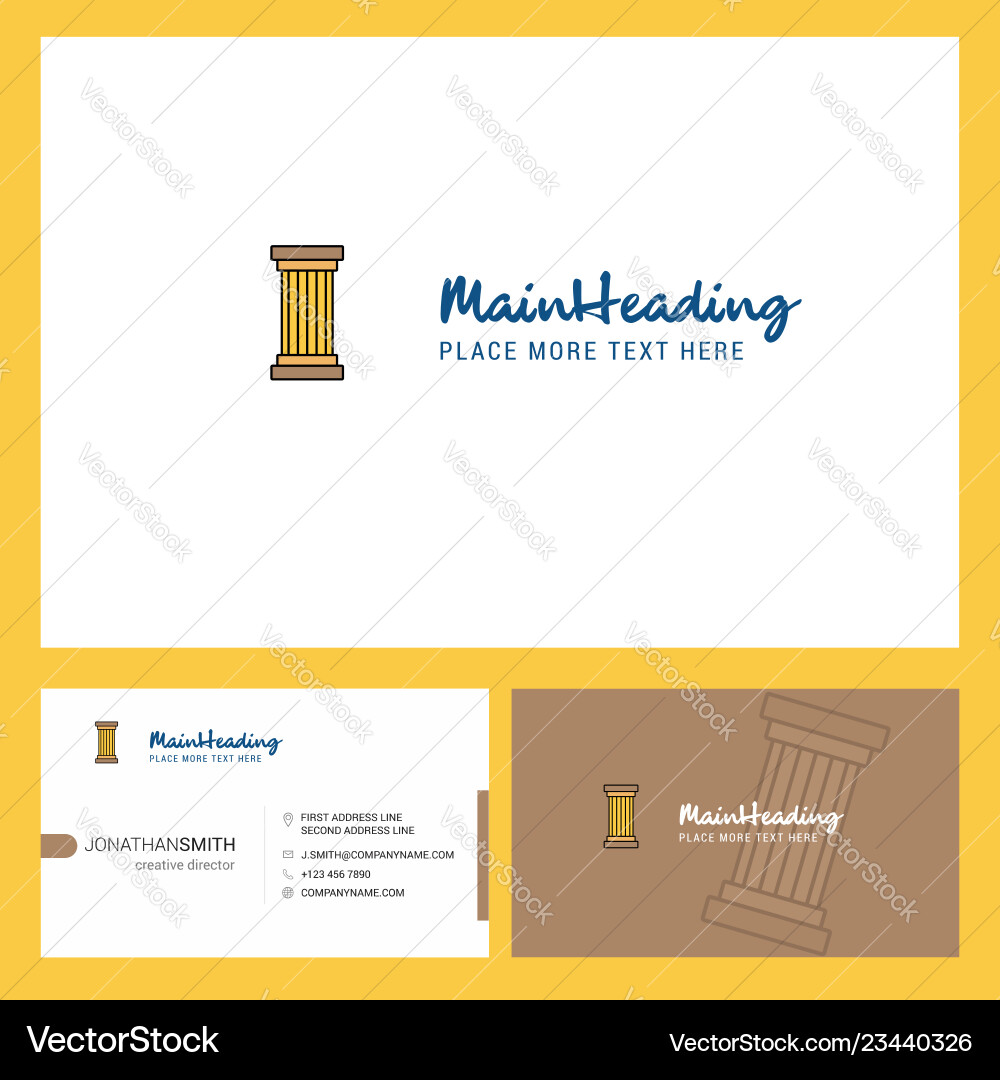 Piller logo design with tagline front and back Vector Image