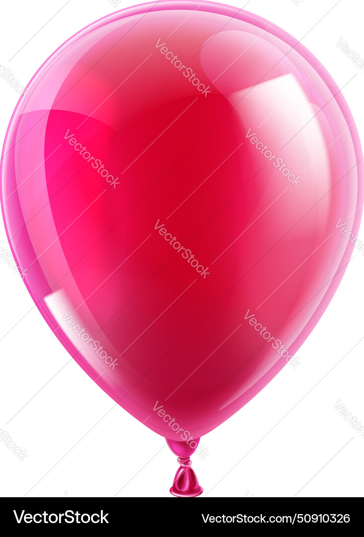 Pink birthday or party balloon Royalty Free Vector Image