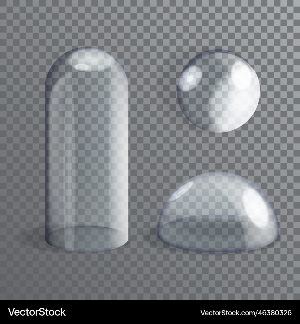 Protective bubble shields realistic set Royalty Free Vector